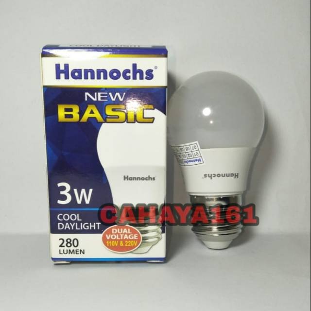 Jual Bohlam Led Hannochs New Basic 3 watt putih | Shopee Indonesia
