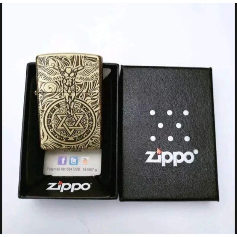 Jual KOREK API ZIPPO ORIGINAL MADE IN USA GOLD GUARDIAN ANGEL/MANCIS UNIK ZIPPO GOLD malikat ...