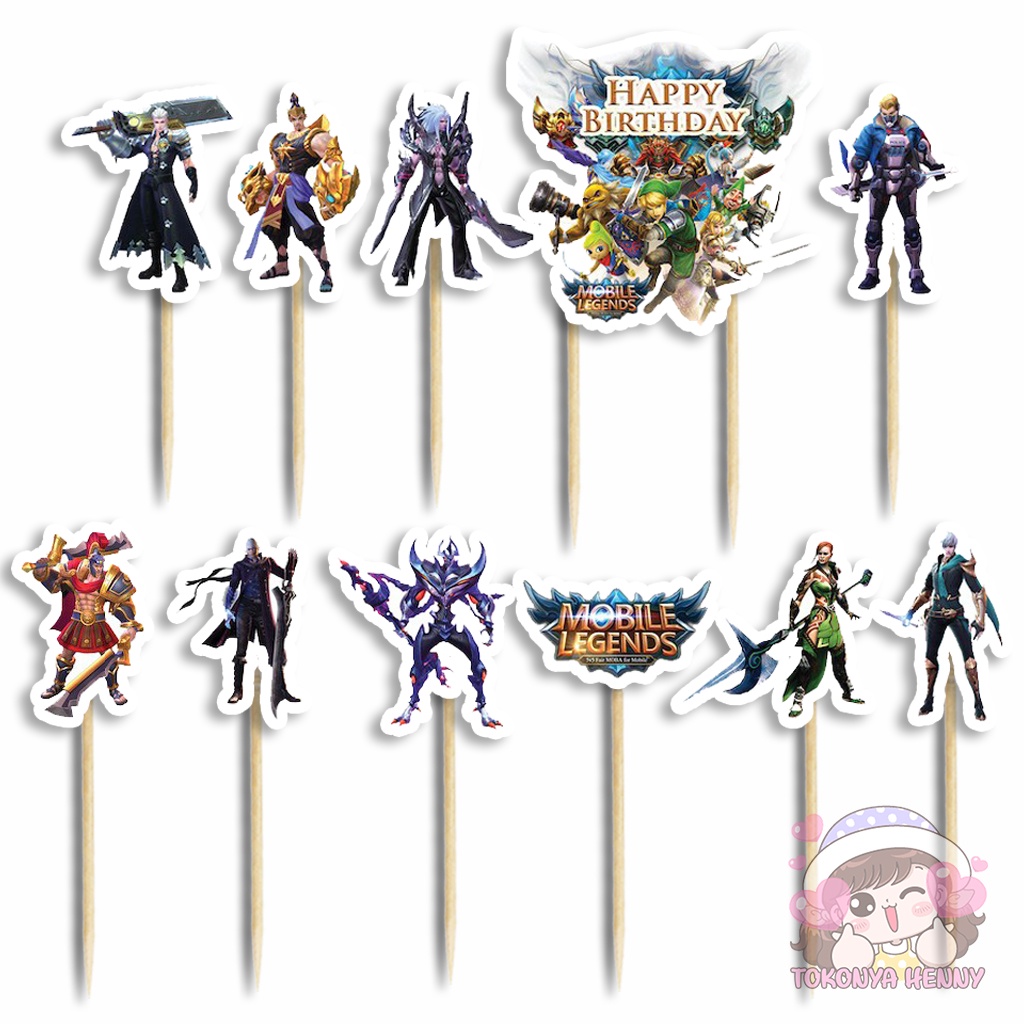 Jual Topper Cake Hiasan Kue Ulang Tahun motif MOBILE LEGEND | Shopee ...