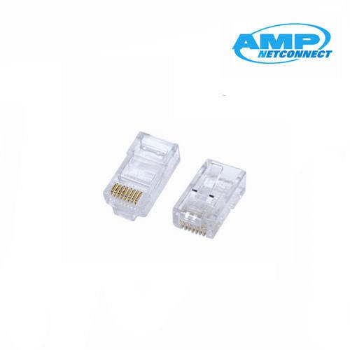 Jual AMP Commscope Connector / Konektor / Kepala RJ45 / RJ-45 Cable / Kabel Lan Cat 5e UTP [50 ...