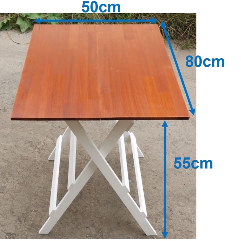Jual Meja Lipat 80x50 Tinggi 50/55/66 cm - Full Kayu Solid | Shopee ...