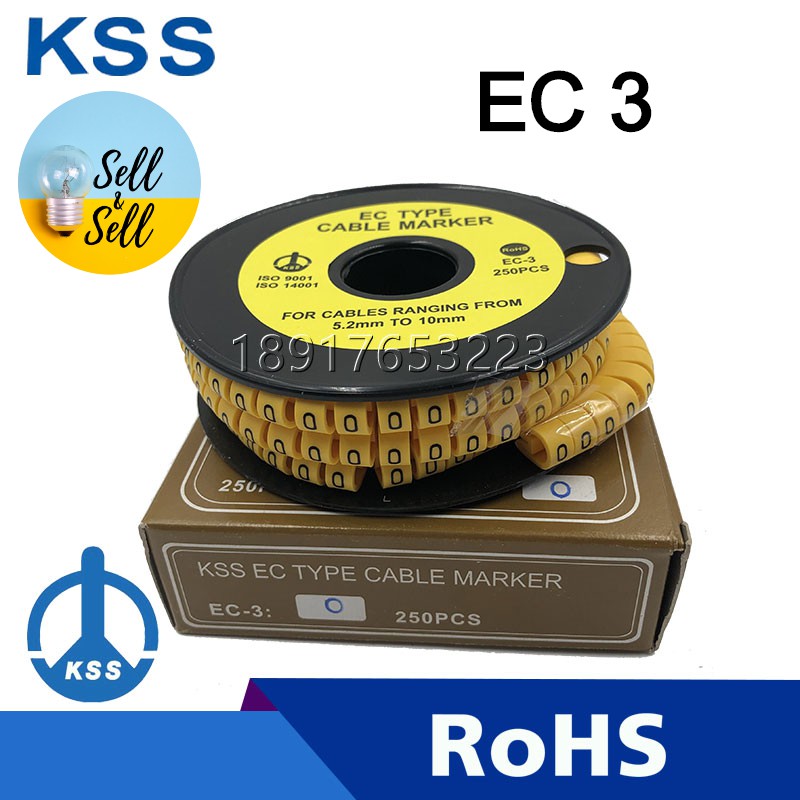 Jual KSS Marker EC-3 Garis Miring (/) / Cable Marker EC3 Garis Miring (/) ( Harga 1 Rol=250 pcs ...