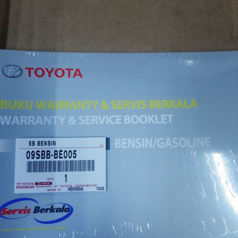 Jual Service Book / Buku service Toyota Bensin Avanza Rush Agya Calya ...