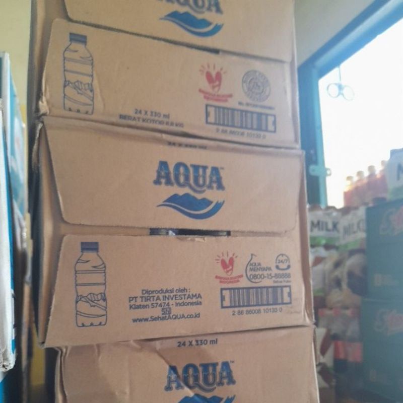 Jual Aqua botol mini 330 ml 1 dus | Shopee Indonesia