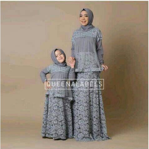 Jual Set-Family-Muslim-Busana- Baju Muslim Couple Ibu Dan Anak Abu ...