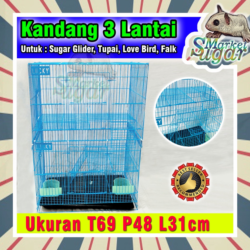 Jual 3 Tingkat Kandang Sugar Glider - Burung Love Birds - Falk - Sun ...
