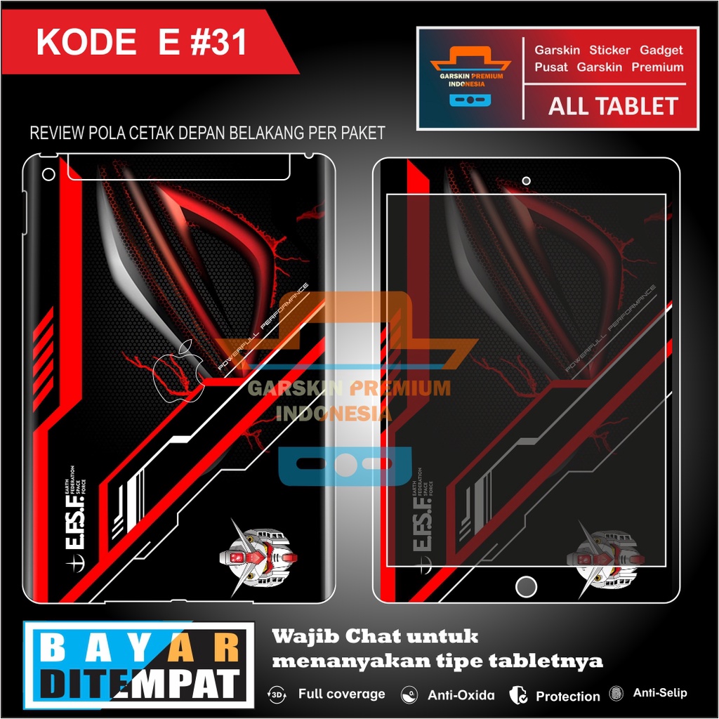 Jual Garskin Stiker All Tab / Tablet Samsung ,iPad, Advan Dll Kode E 31 ...