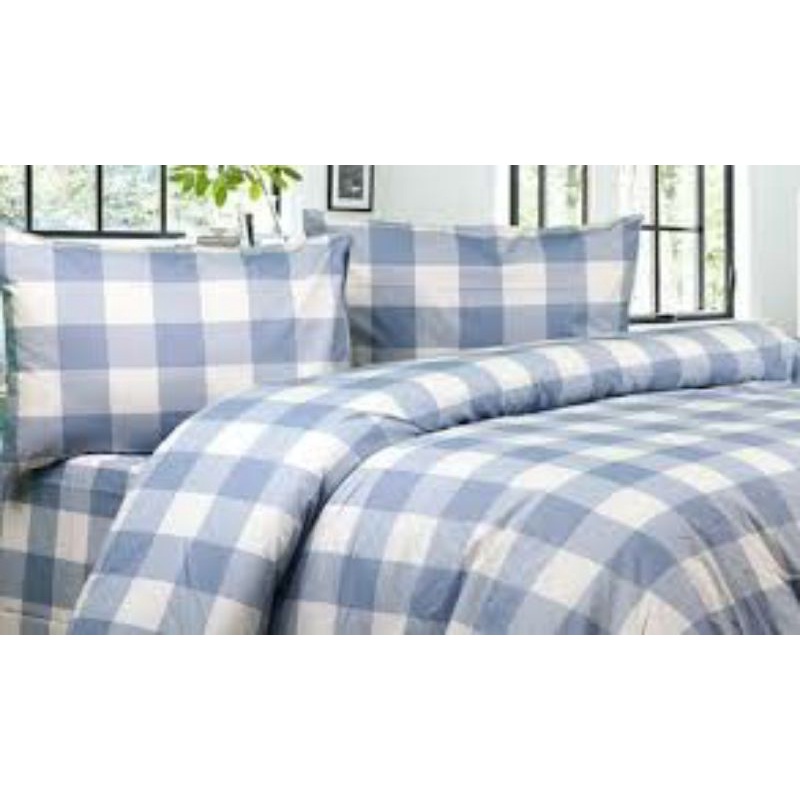 Jual Bedcover Set + Sprei Aesthetic Minimalis Kotak-Kotak Gigham Motif ...