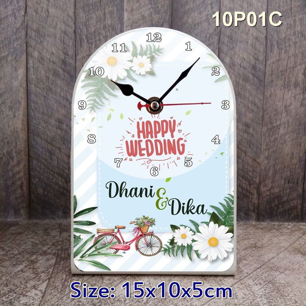 Jual Jam Meja Custom Standing ZOE562 Kado Hadiah Wedding Pernikahan ...