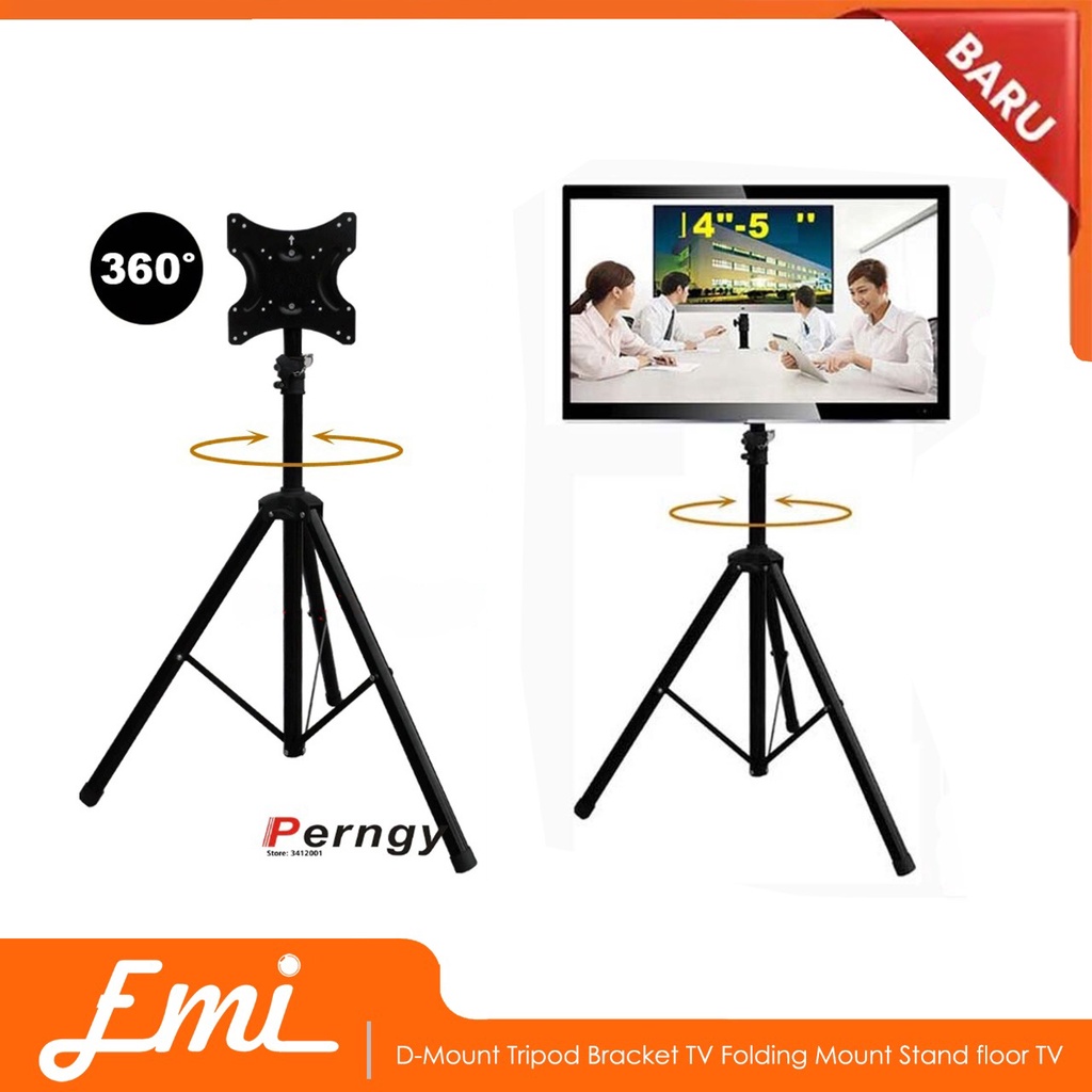 Jual D-Mount Tripod Bracket TV Folding Mount Stand floor TV 14-42 Inch ...