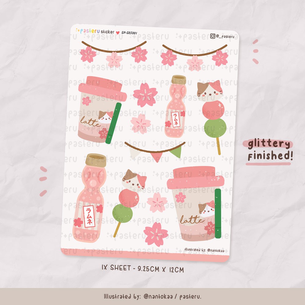 Jual Vinyl - Cute Sakura Glitter Deco Series | Pasteru Planner Journal ...