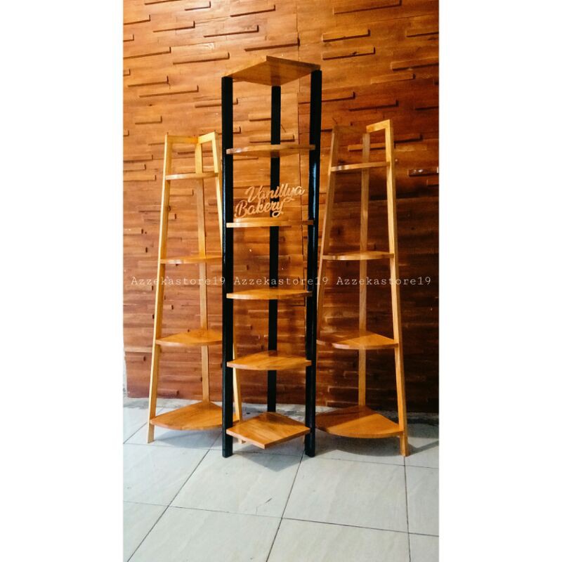 Jual rak sudut pojok ruang tamu/rak sudut minimalis/rak bunga sudut ...