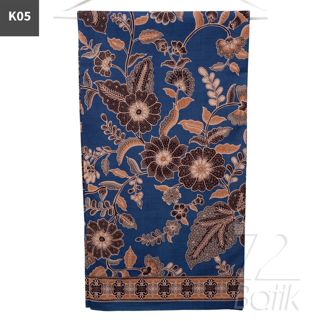 Jual KAIN BATIK PREMIUM Bahan Katun Motif Kembang Sari Warna Biru ...