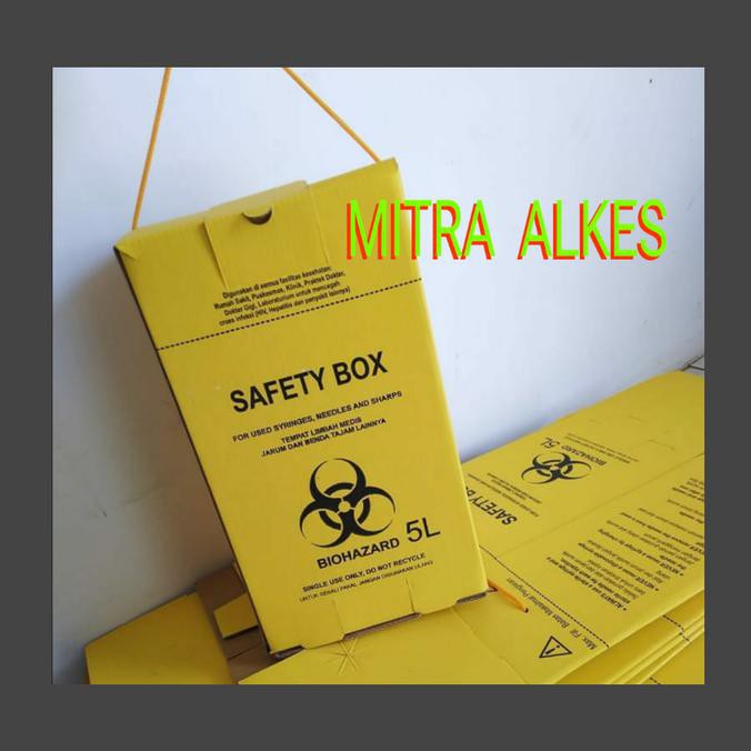 Jual HEMAT Safety box 5 liter / Safety box 5 L / tempat sampah medis ...
