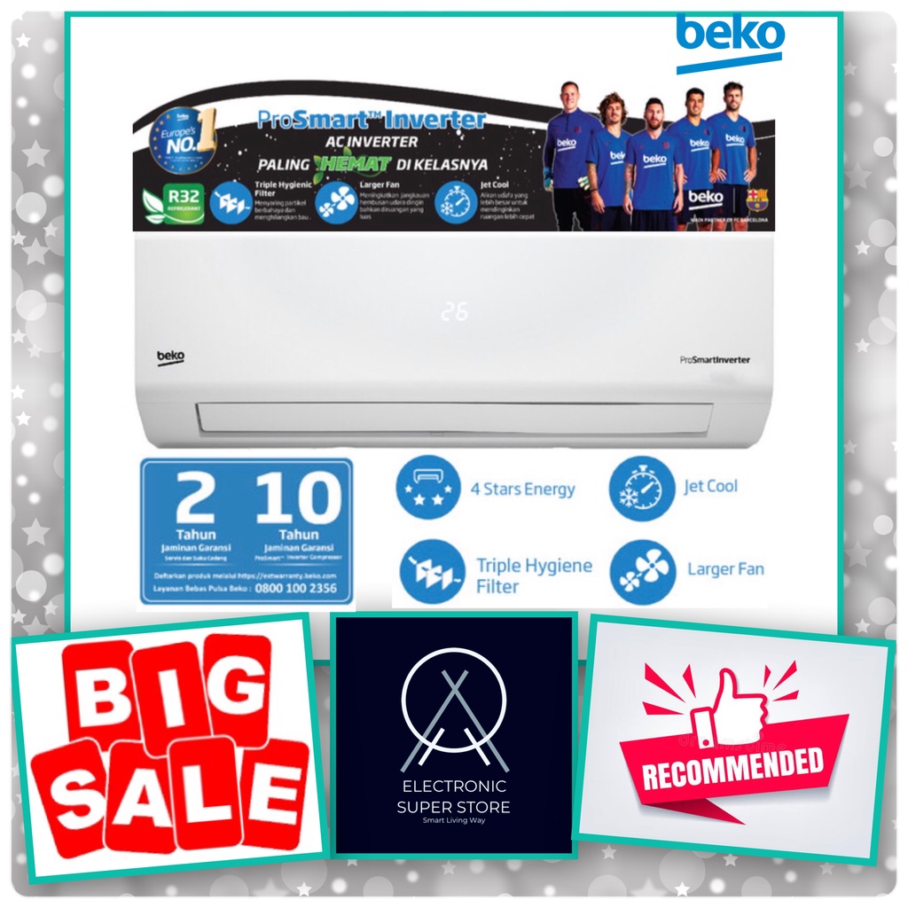 Jual AC BEKO 1.5 PK BSVOG-120 BSVOG121 PRO SMART INVERTER R32 SUPER JET ...