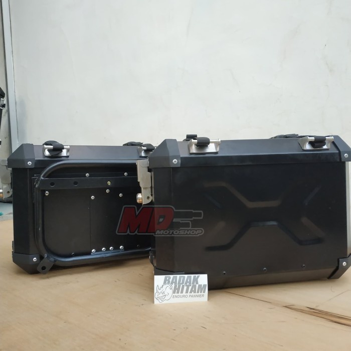Jual Side - Box Samping Motor Badak Hitam Alumunium Pannier 24Liter ...
