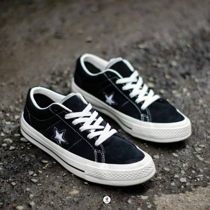 Jual SEPATU SNEAKERS CONVERSE ONE STAR PRO SUEDE Black White GRADE ...