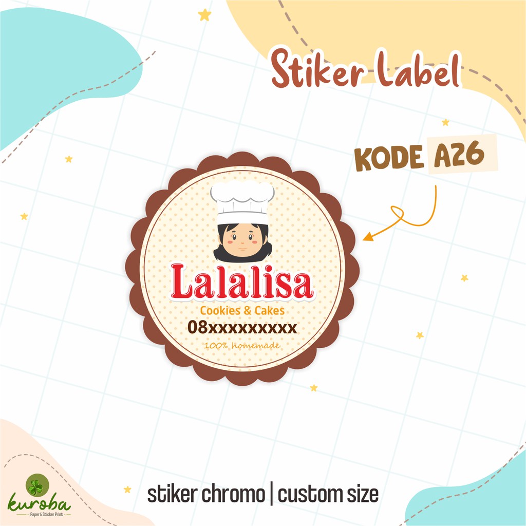Jual Label stiker produk kemasan makanan catering kue toples | Shopee ...