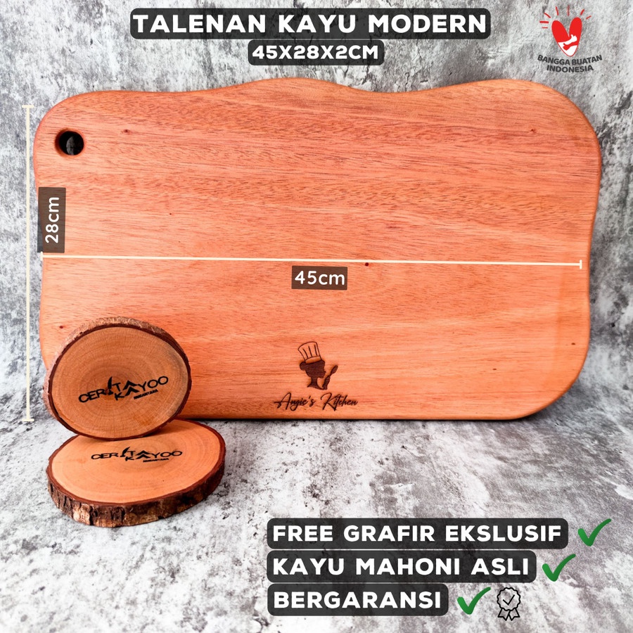Jual GRAFIR EKSKLUSIF Talenan Kayu Mahoni Organik | Talenan Kayu Besar ...