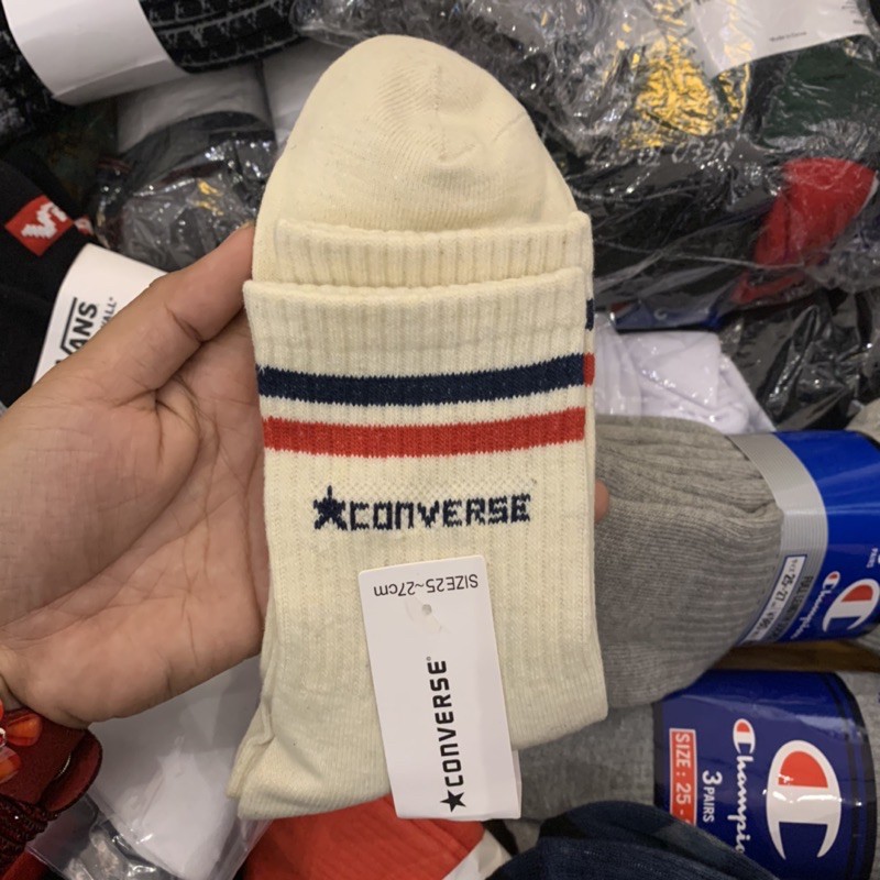 Jual CONVERSE CREAM SOCKS (1pairs) | Shopee Indonesia