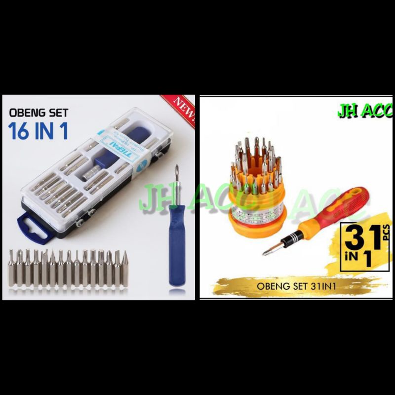 Jual OBENG SET 16 IN 1 / 31 IN 1 OBENG BULAT OBENG KECIL OBENG MINI ...