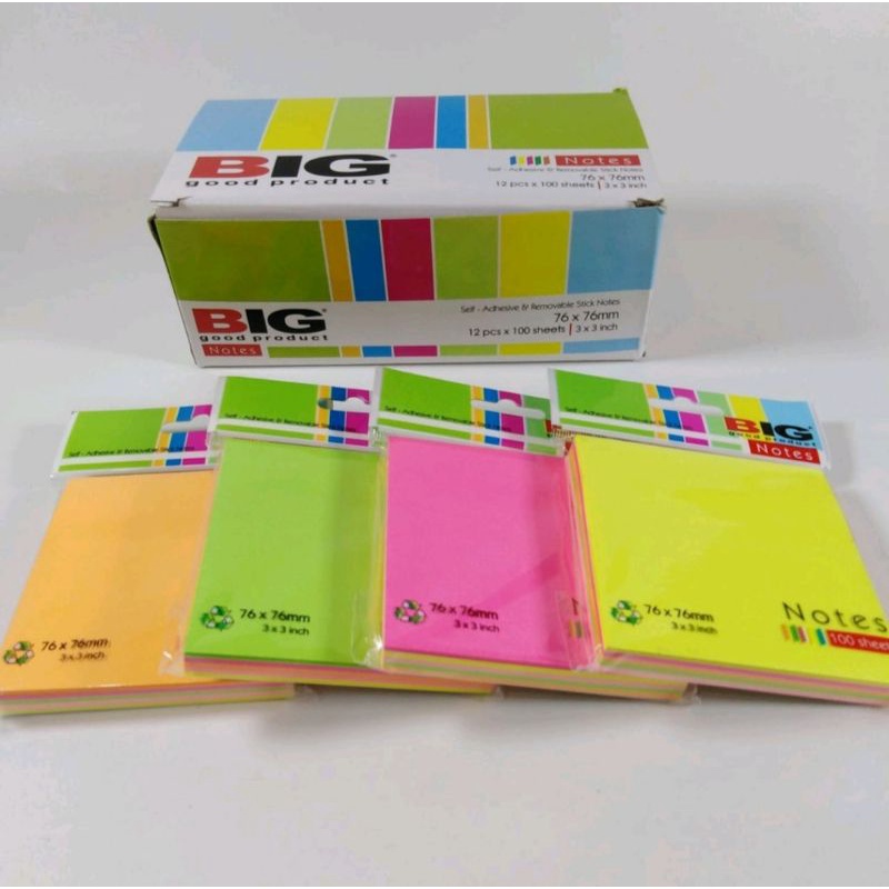 Jual Post It / Sticky Note 76x76mm Tumpuk BIG | Shopee Indonesia