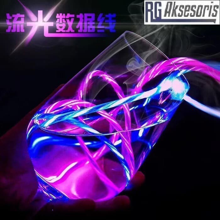 Jual Kabel Data LED Glow Flowing Fast Charging MICRO USB | Shopee Indonesia
