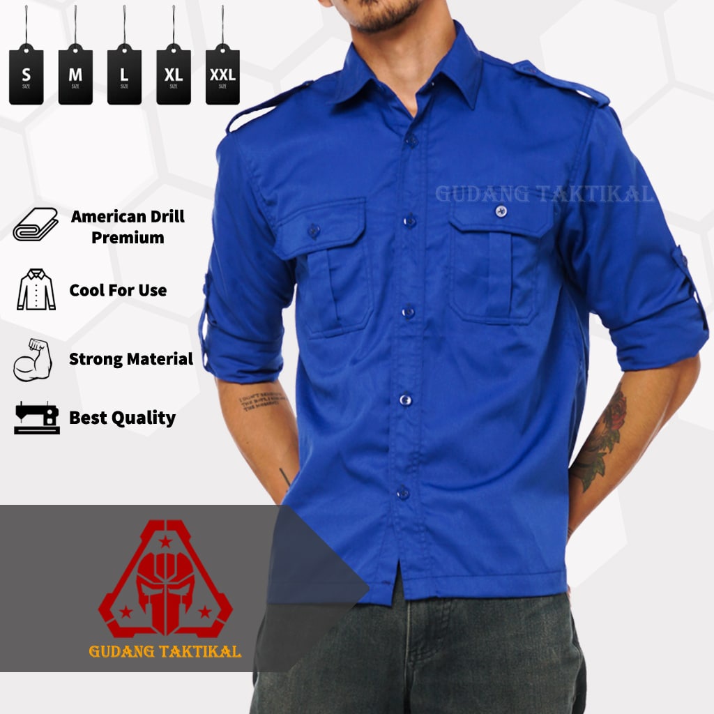 Jual KEMEJA PDL LENGAN PANJANG - Seragam Kerja Kantor Kemeja Lapangan Outdoor Gunung Taktikal ...
