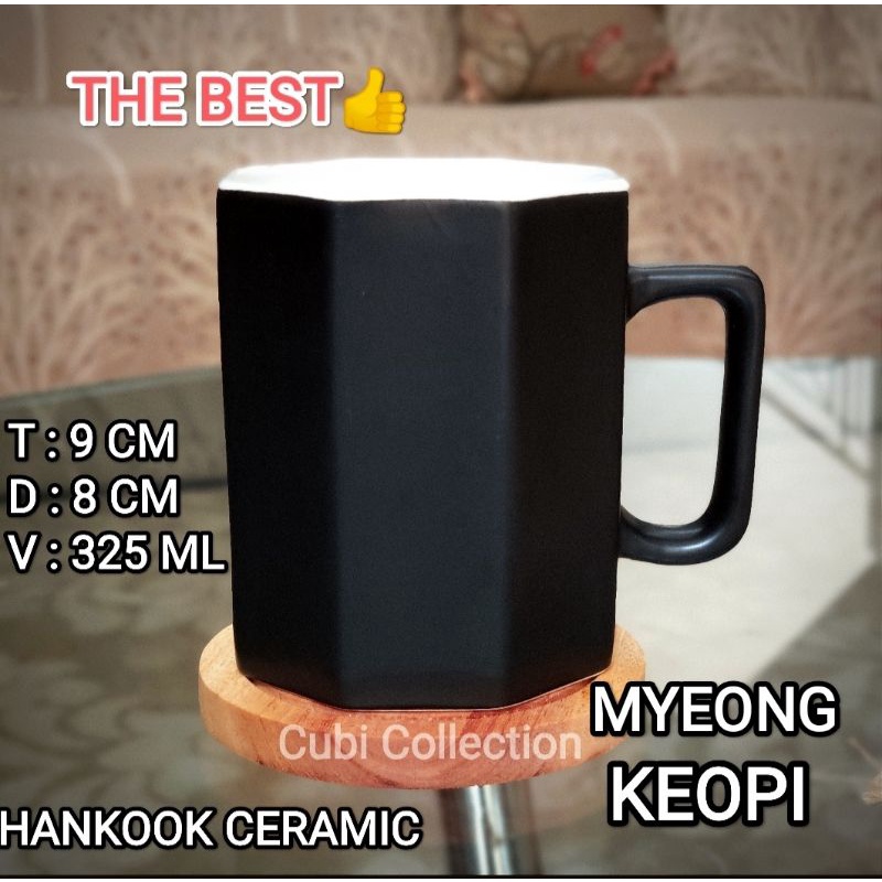 Jual MUG KOREA AESTHETIC MYEONG KEOPI BLACK DOFF / GELAS KOREA ...