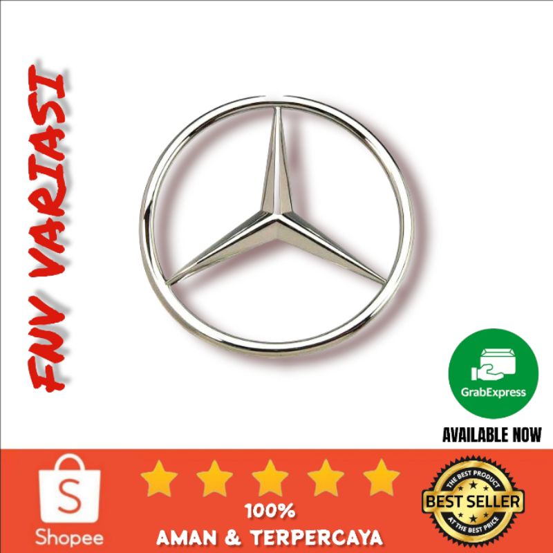 Jual Emblem Logo Mercy Mercedes Benz Chrome 7 Inci / 17.5 cm | Shopee ...