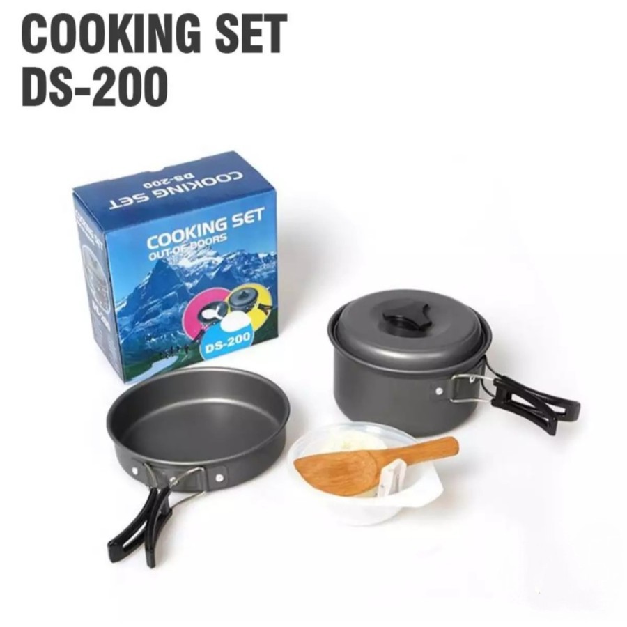 Jual Cooking set 200 nesting alat masak camping praktis portable - outdoor | Shopee Indonesia