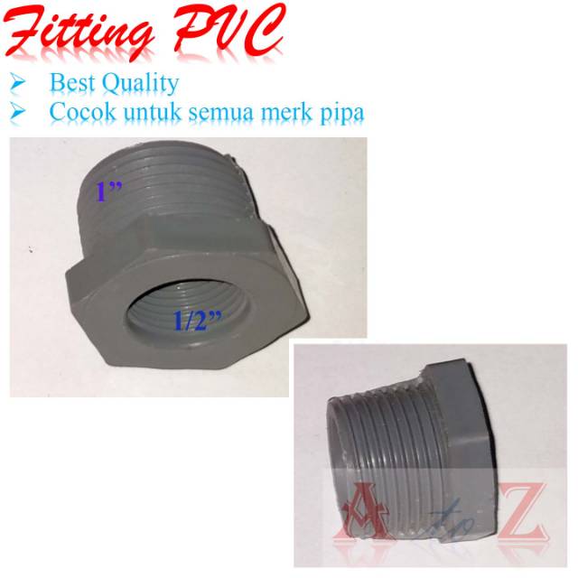 Jual Drat luar 1" drat dalam 1/2"/vlock/vlok ring pvc 1" x 1/2 ...