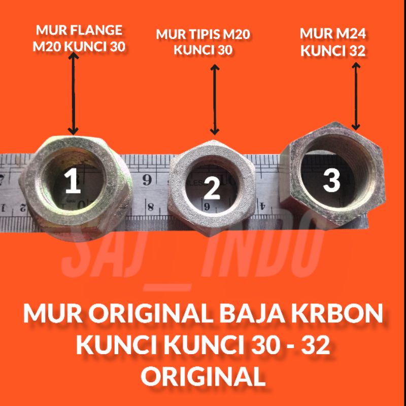 Jual MUR FLANG KUNCI 30 KUNCI 32 M20 M24 ORIGINAL DRAT ALUS OTOMOTIF | Shopee Indonesia