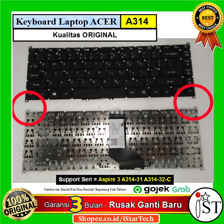 Jual Keyboard Acer Aspire 3 A314 A314-21 A314-41 33 31 A514 A514-52 A514-53 - Hitam | Shopee ...