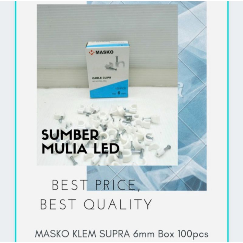 Jual MASKO SUPRA KLEM KABEL 6mm / Cable Clip No 6 Paku Beton Kotak isi ...