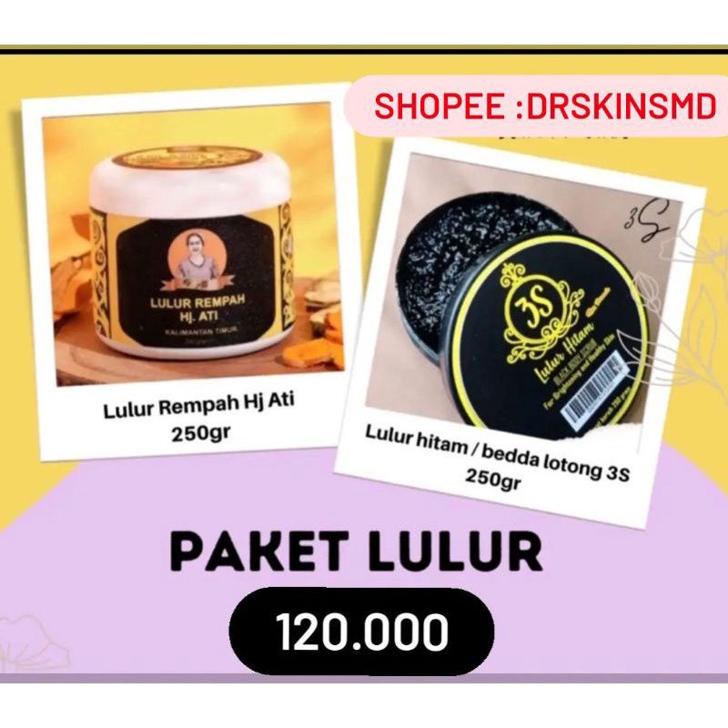 Jual paket murah lulur hitam 3s 250 gr + lulur hj ati 250 gr ampuh ...