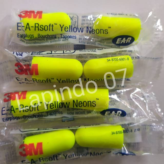 Jual 3m ear plug yellow Neons Ear -pulg penyumbat Telinga 3M | Shopee ...