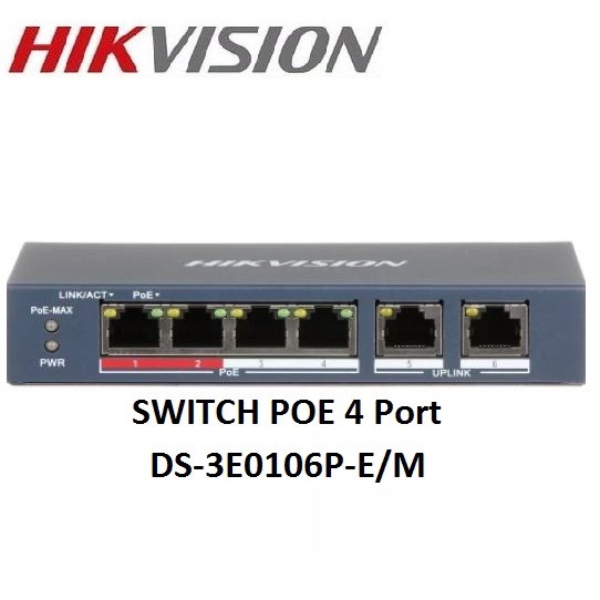 Jual SWITCH POE HIKVISION 4 Port DS-3E0106P-E/M | Shopee Indonesia