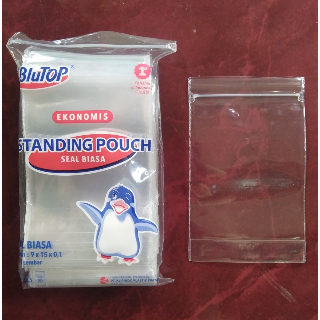 Jual Plastik Standing Pouch STP BluTop Bening Transparan 9x15cm [GROSIR isi 50 lembar] | Shopee ...