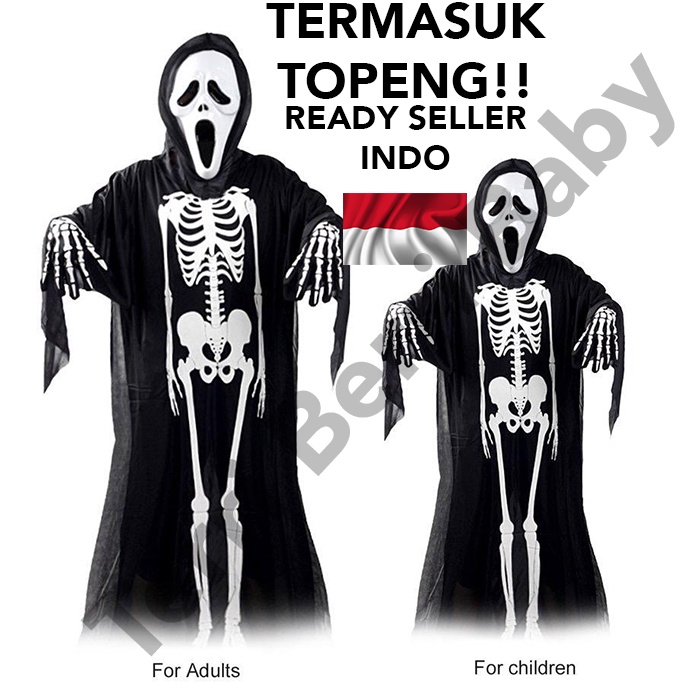 Jual Kostum hantu baju tulang tengkorak scream / skeleton / tulang anak ...