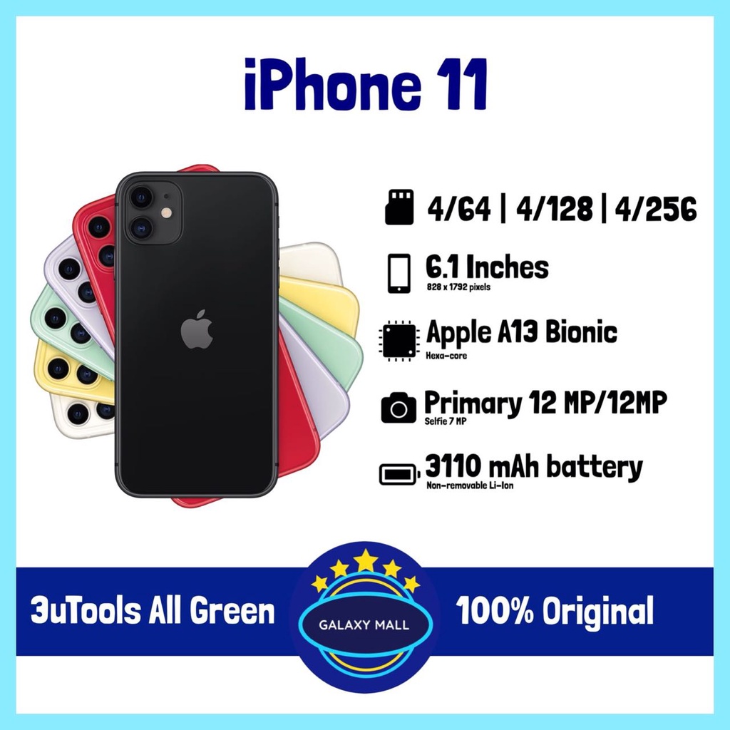 Jual IPHONE 11 64GB/128GB SECOND ORIGINAL FULLSET | Shopee Indonesia