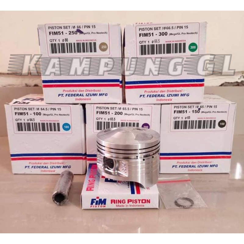 Jual Piston Kit FIM FIM51 Megapro GLPRO STD/50/100/150/200/250/300 ...