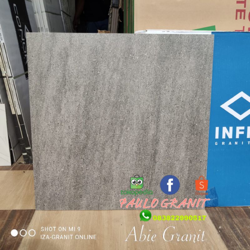 Jual Granit carport motif batu Sandstone Drak Grey uk 60×60 | Shopee ...