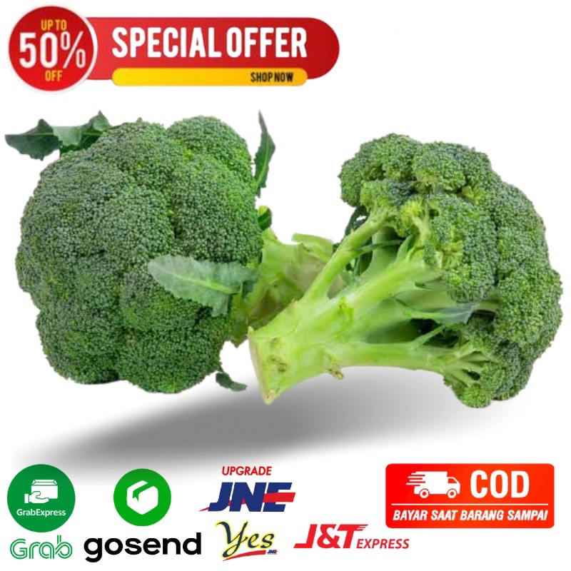 Jual Brokoli hijau Super 500 gr sayur sayuran segar fresh organik ...