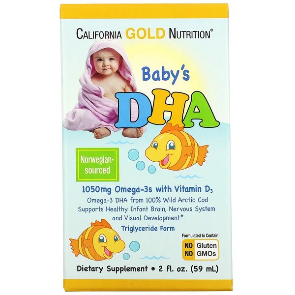 Jual California Gold Nutrition, Baby's DHA, Omega-3s with Vitamin D3 ...