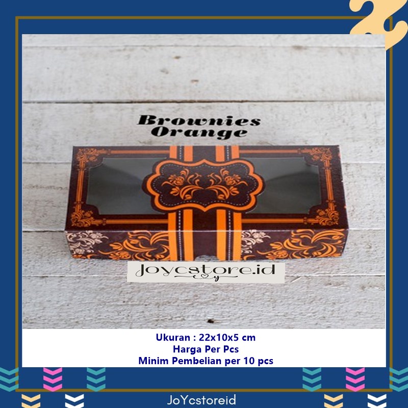 Jual Kotak BROWNIES Orange Medium Dus Brownies 22x10x5/ Box Kue / Box Jajan / Snack Box / Kotak ...