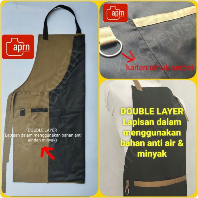 Jual APRN Celemek Waterproof Tebal / Apron Anti Air / Celemek Masak ...