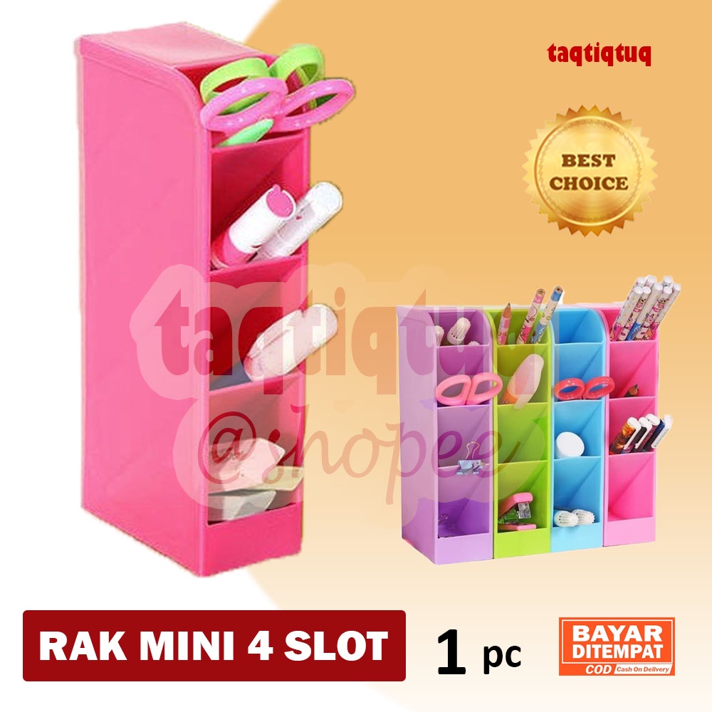 Jual TQ 1 PC Rak Laci 4 Slot Plastik Rak Mini Rak Kecil Rak Meja Kantor ...