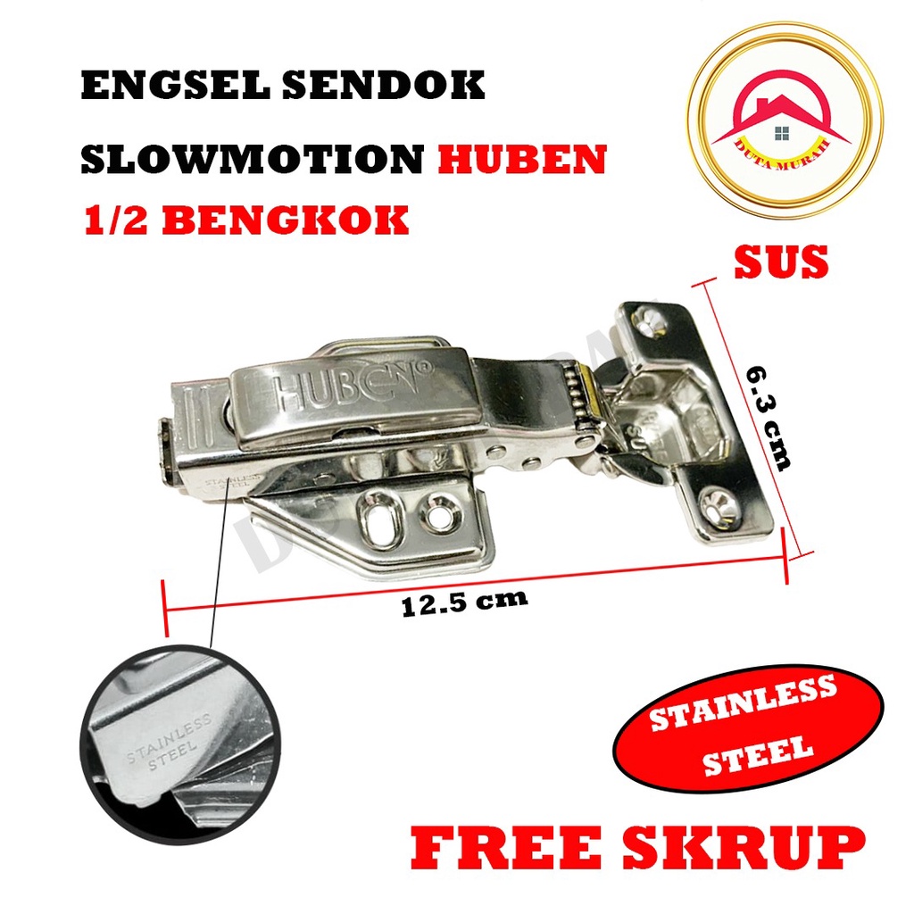 Jual Engsel HUBEN Stainless Steel Engsel Sendok Slowmotion Slow Soft ...