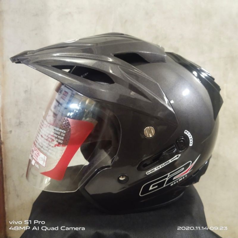 Jual Helm G2 Exterminator Solid Double Vissor | Shopee Indonesia